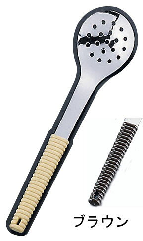 ＜特長＞●材質:18-8ステンレス、66ナイロン(耐熱温度180℃):＜仕様＞●間口×奥行×柄長(mm):53×60×224ブラウン