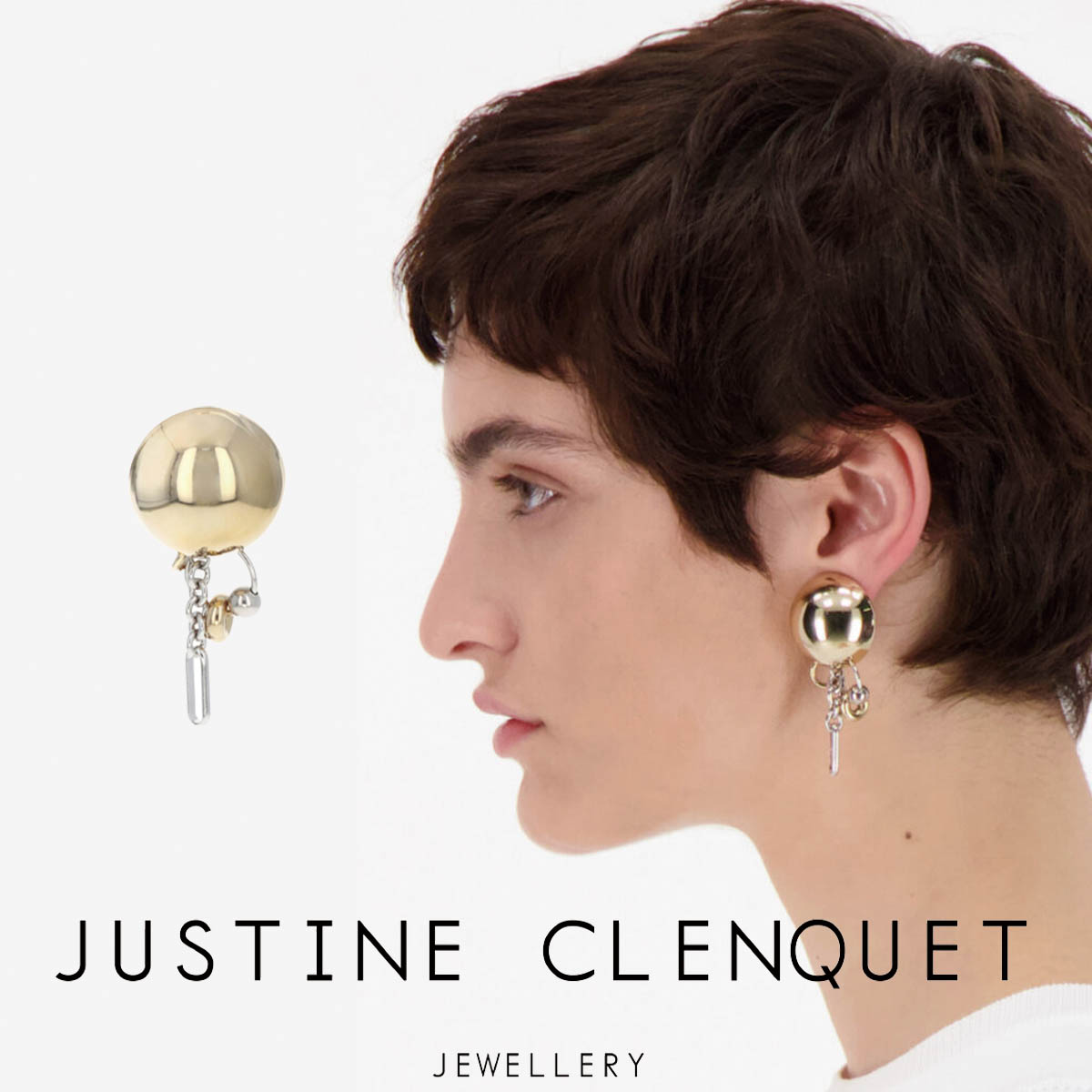 モデル：Khloe earring ※シングルでの販売 素材：パラジウム、真ちゅう ※ニッケルフリー（金属アレルギーの方でも比較的安全に使用可能です。） ※個人差がございますのでご了承ください。 高さ：5cm ☆Justine Clenqu...