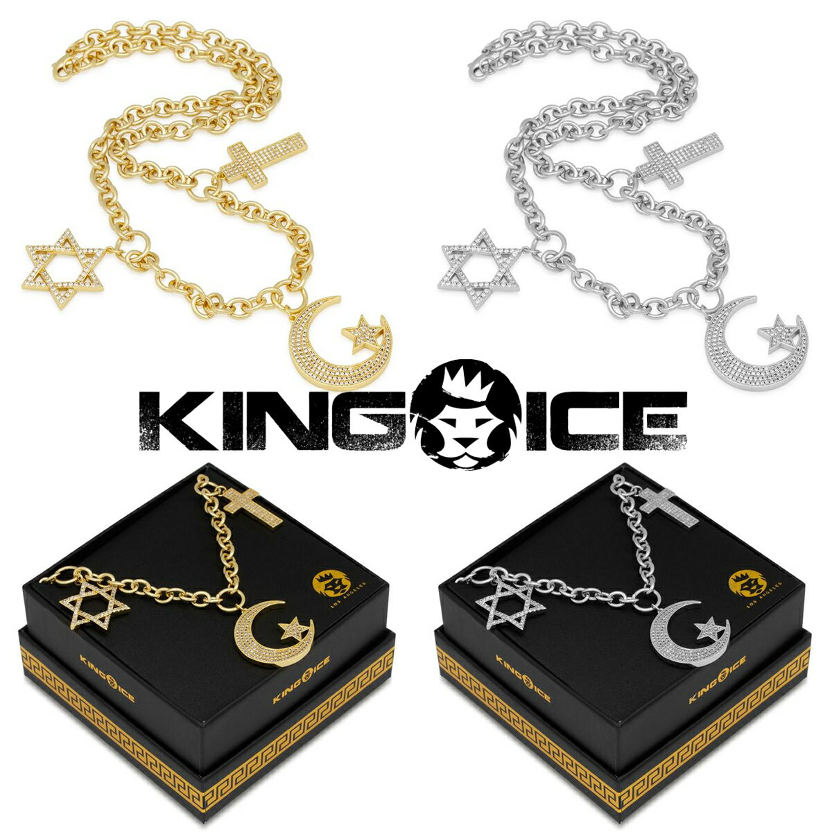 ■モデル■ UNITY CHAIN OF ABRAHAM NECKLACE ■カラー■ ・14K GOLD ・WHITE GOLD ■サイズ■ ・3.3cm ■素材・材質■ ・50.8cmケーブルリンクチェーンとペアリング ・幅：3cmイン...