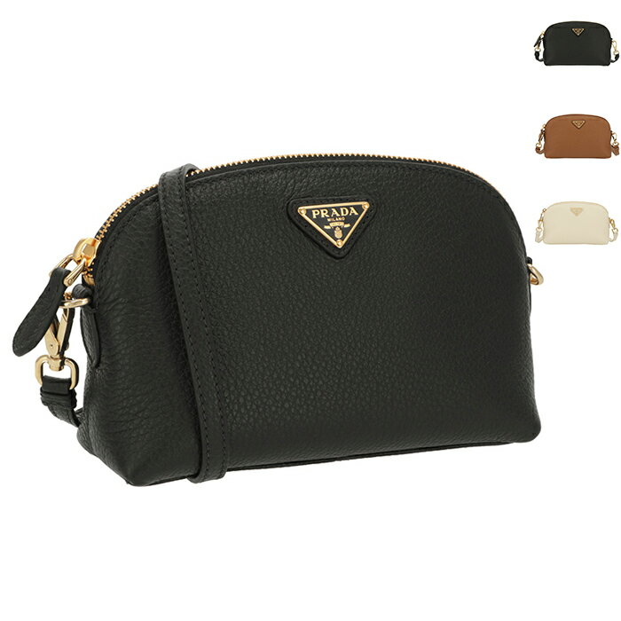 コメント PRADA ショルダーバッグ コロンとしたドーム型のルックスが印象的なショルダーバッグ。ふっくらとしたヴィッテロダイノレザーを採用し、アイコニックなトライアングルロゴを配置した、シンプルながらラグジュアリーなデザイン。ミニ財布やカ...