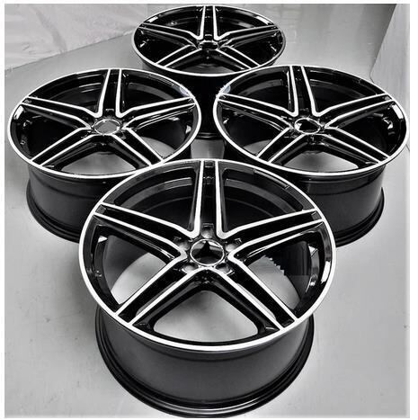 ご覧いただきありがとうございます。19インチ Staggered Black ホイール ( 4本セット ) メルセデス・ベンツC E R S クラス CL GLK 　-DFO-1265サイズ:Front:19x8.5" Rear: 19x9...