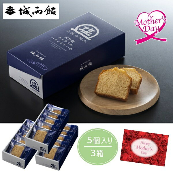 ・商品写真はイメージです。・この商品の承り期日は4月30日までとなっております。・手提げ紙袋のご要望は対応いたしかねます。母の日 スイーツ プレゼント ギフト ケーキ 城西館 天日塩キャラメルパウンドケーキ5個入×3箱セット メッセージカー...