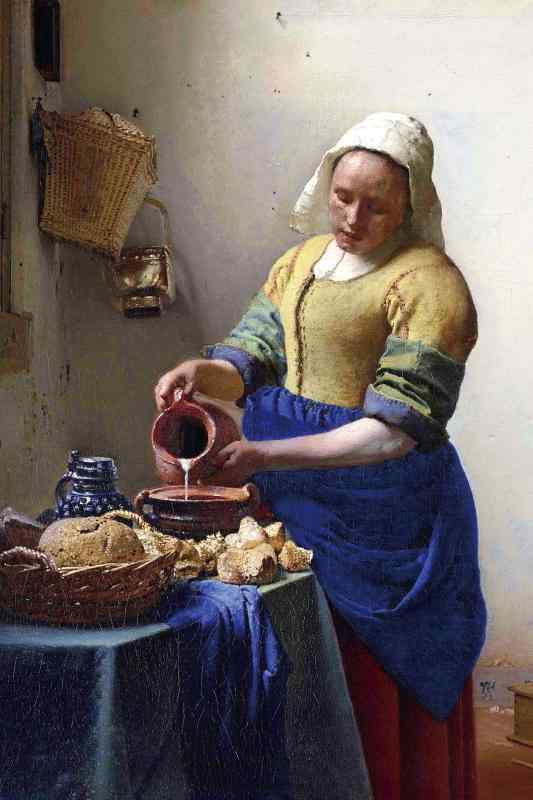 1000ピース ジグソーパズル 牛乳を注ぐ女（フェルメール） (50x75cm)アムステルダム国立美術館はこの作品のことを「疑問の余地なく当美術館でもっとも魅力的な作品の一つ」としている。組み立てる必要がある