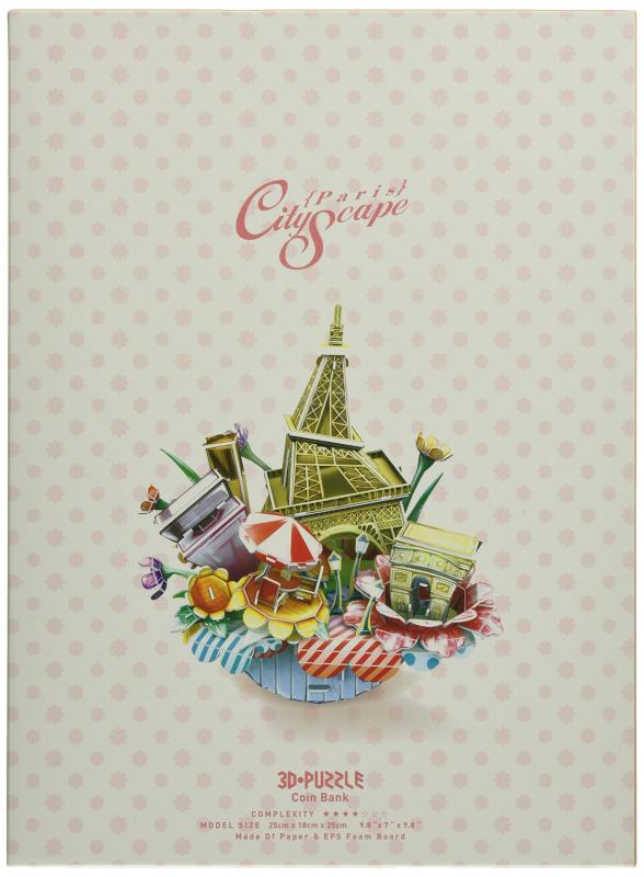 3D立体パズル 74ピース City Scape Series Paris OC3204本体サイズ :24.5×25.4×20.5cm