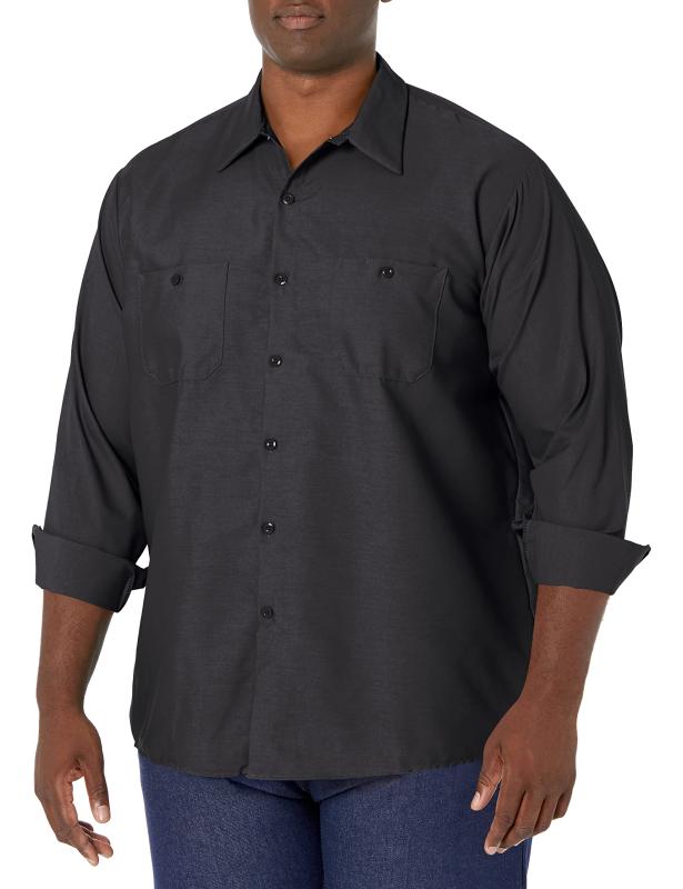 RED KAP LONG SLEEVE WORK SHIRT(レッドキャップ長袖ワークシャツ) (Sサイズ, BK（ブラック）)