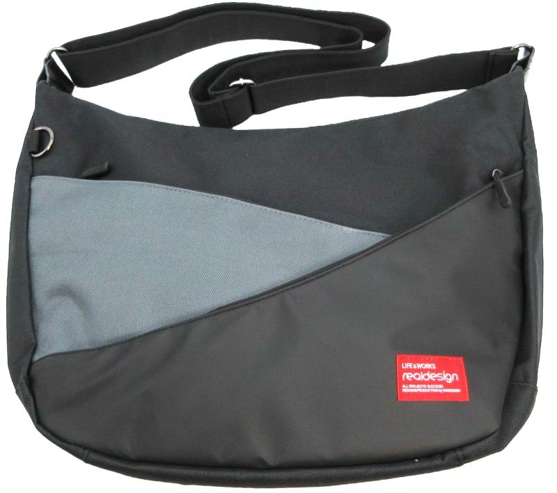 [リアルデザイン] BAG RDBJ-102斜めファスナーがフロントに二箇所デザインされたショルダーバッグオールシーズン対応