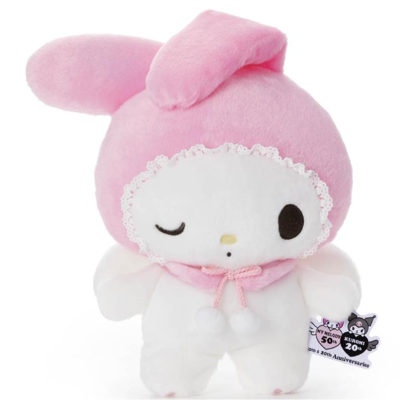サンリオキャラクターズ ぴょこりん マイメロディ (50周年) ぬいぐるみ高さ約33cm(C) 2024 SANRIO CO., LTD. TOKYO, JAPAN (L)乾電池は使用しません。