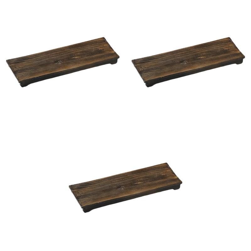 3個セット 木目細長皿 [ 30.5×10.5×2.5cm ] | 長角皿（大） 陶器（土物） セトモノホンポ(Setomonohonpo)各[ 30.5×10.5×2.5cm ]陶器（土物）