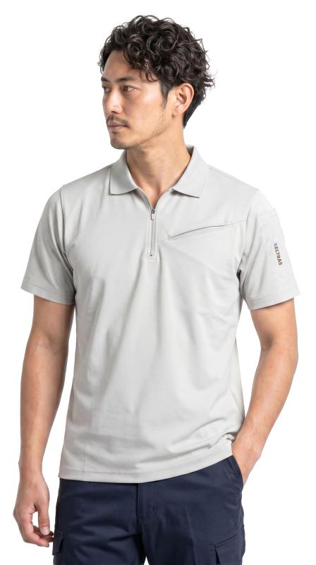KELTRAS(ケルトラス)作業服 夏用 吸汗速乾 UVカット ストレッチ 通気 AIR FEEL TECH 半袖ジップアップ 8761高通気メッシュ構造生地 生地自体に通気口を備え、熱や湿気を逃がしてムレを軽減。速乾機能でさらっと快適 汗...