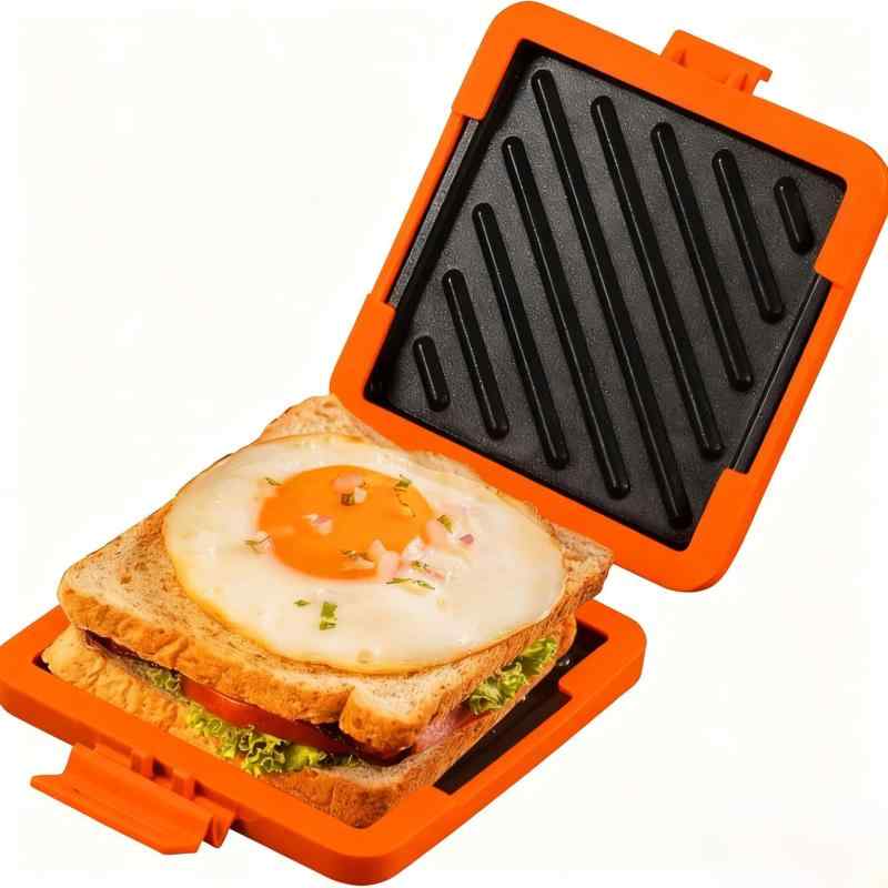 ハーフホットサンドメーカー【2025最新】サンドイッチメーカー コンパクト 7合1多機能 トースター/目玉焼き対応 電子レンジ・直火・IH対応 両面フラット焼き キャンプ・アウトドア用 フッ【多機能性】7-in-1中式朝食機で、伝統的な朝食...