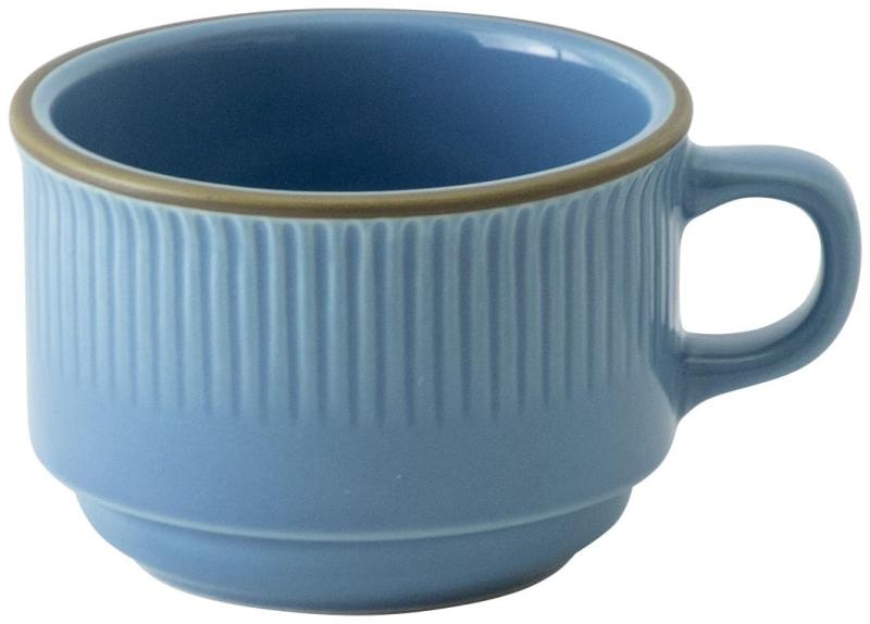 光洋陶器 KOYO サザンバレー セレストブルー スタックコーヒーカップ 食洗機対応 日本製 11418062直径87×110×60高さ(mm)満水容量-約210cc 重さ-約180g材質：磁器、美濃焼、日本製