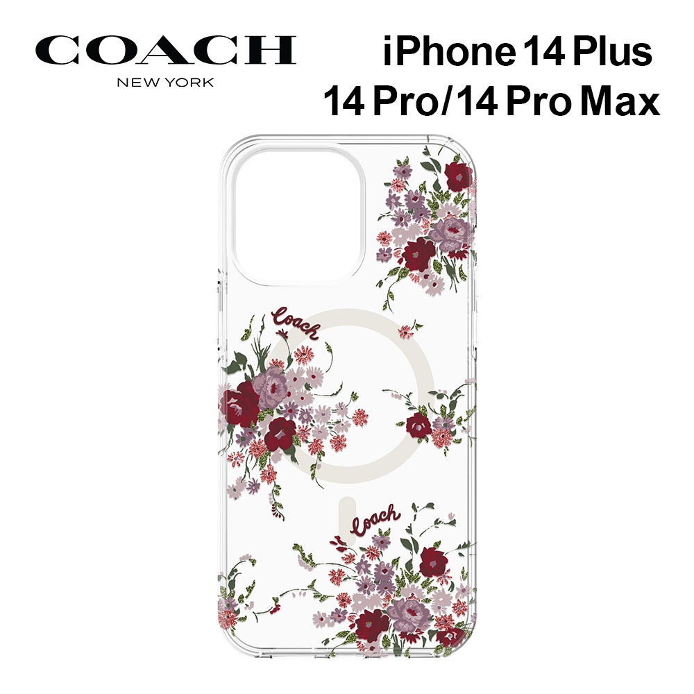 【正規代理店】 コーチ iPhone14pro 14plus 14promax ケース MagSafe対応 COACH Protective Case スマホケース カバー ブランド 花柄 ...