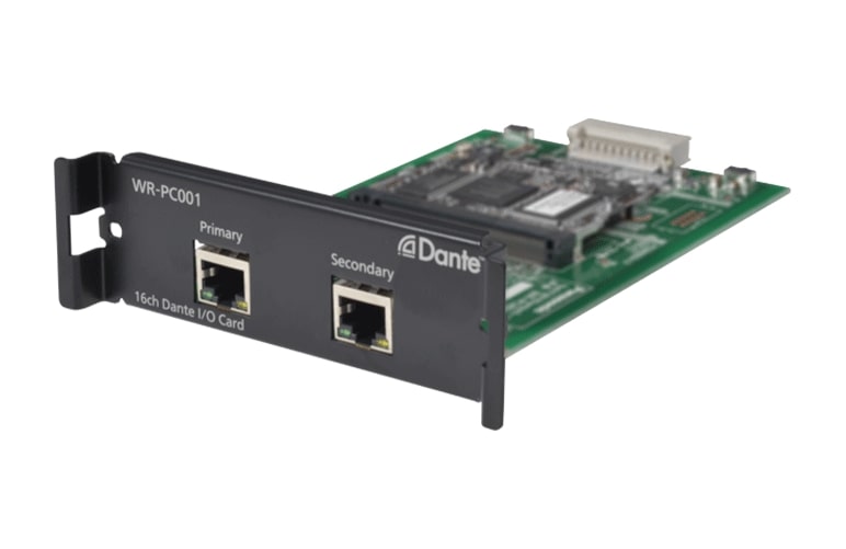 Dante®オーディオネットワークに対応。Ethernetを用いたオーディオネットワーク伝送が可能です。