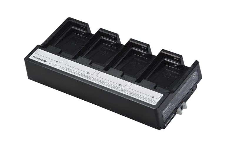 充電池 WX-B3030 専用の充電器です。 4個の充電池パックを同時充電。 オールインワンヘッドセットに付属の充電池アタッチメントを取り付けた状態での充電も可能。