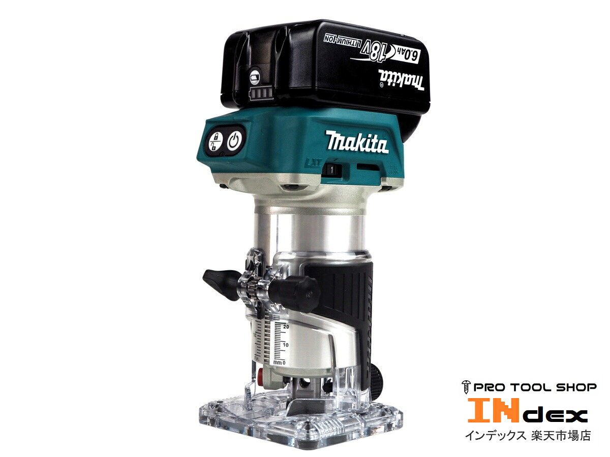 【品名】 充電式トリマ 18V 6.0Ah セット【品番】 RT50DRG【定価】 58,700円(税別)【チャック孔径】 6・8mm【回転数】 10,000〜30,000回転/分【電源】 直流18V【本機寸法】 長さ134×幅90×高さ2...