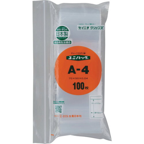 【品番】A-4-100【メーカー】（株）生産日本社【JAN】4909767114011【販売単位】1袋※掲載画像は代表画像です。シリーズ共通の画像を使用している場合があり、お届けは商品名に記載の型番・数量となります。■特長スタンダードなフィ...