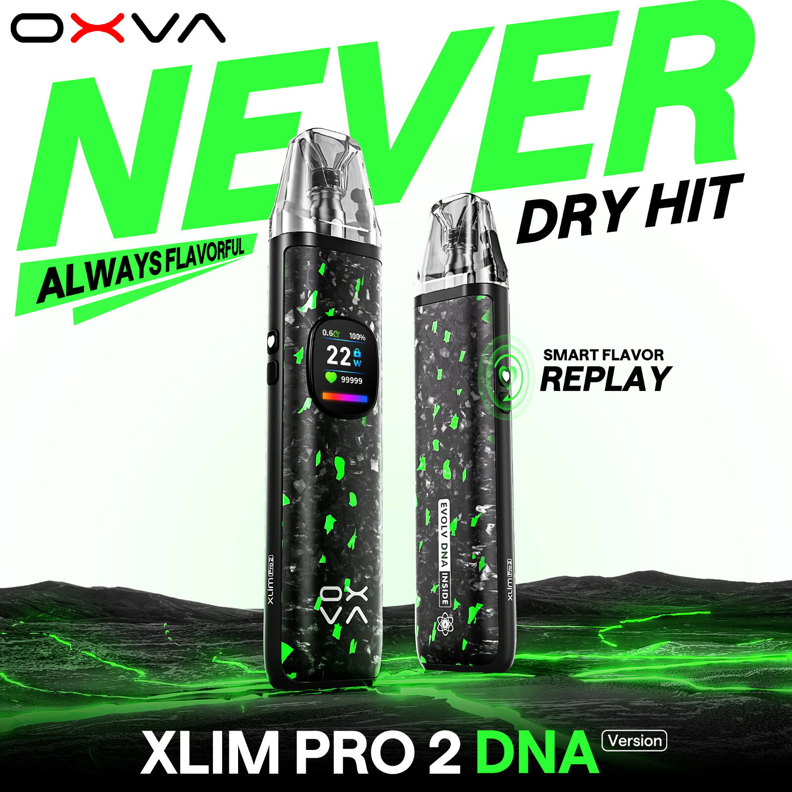 【商品説明】 OXVA Xlim Pro 2 DNAは、Evolv社製DNAチップを搭載した革新的なポッド型VAPEデバイスです。フレーバーリプレイ機能により、お気に入りの吸い心地を自動で記憶・再現し、ドライヒットも防止。出力は5〜30Wで...