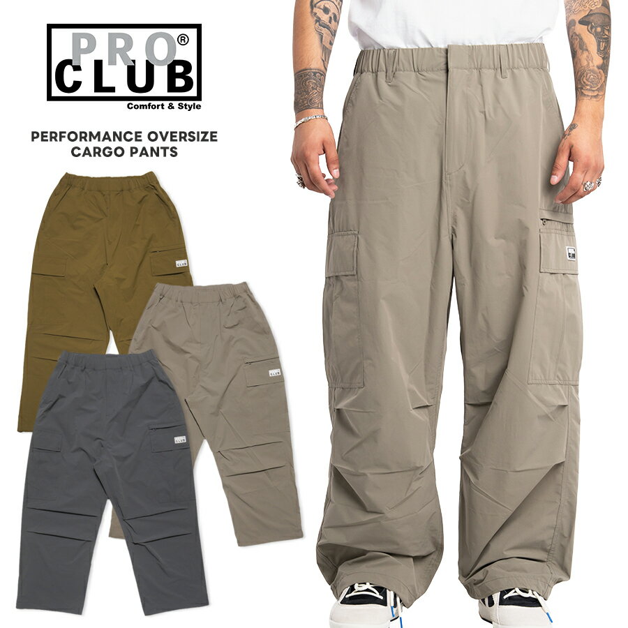 商品詳細 PRO CLUBよりオーバーサイズカーゴパンツが入荷！ヒップから裾にかけてゆとりを持たせたモダンなオーバーサイズ・バギーフィットのシルエットが特徴で、優れたスタイルと高い実用性（6つのポケットを装備）を兼ね備えています。軽量で快適...