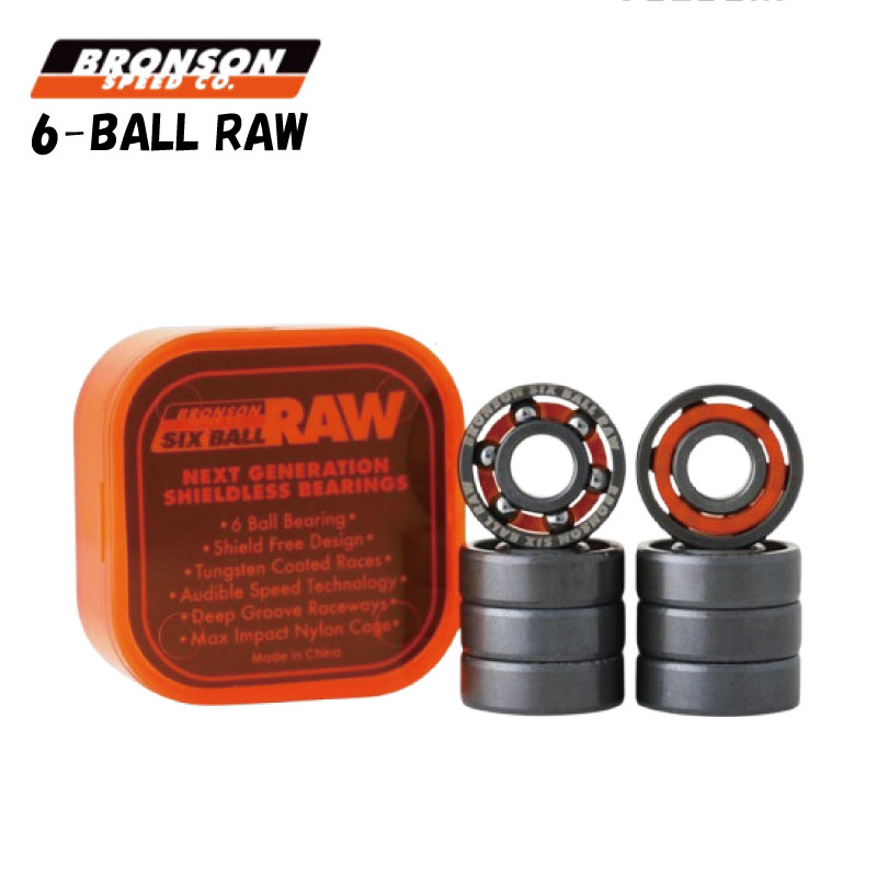 ●ブランド：BRONSON ブロンソン ●商品名：6-BALL RAW BEARING モデル：6-BALL RAW BEARING 8個入り1セット 最高のパフォーマンスを追い求めるスケーターへ。 Bronson Speed Co.の S...