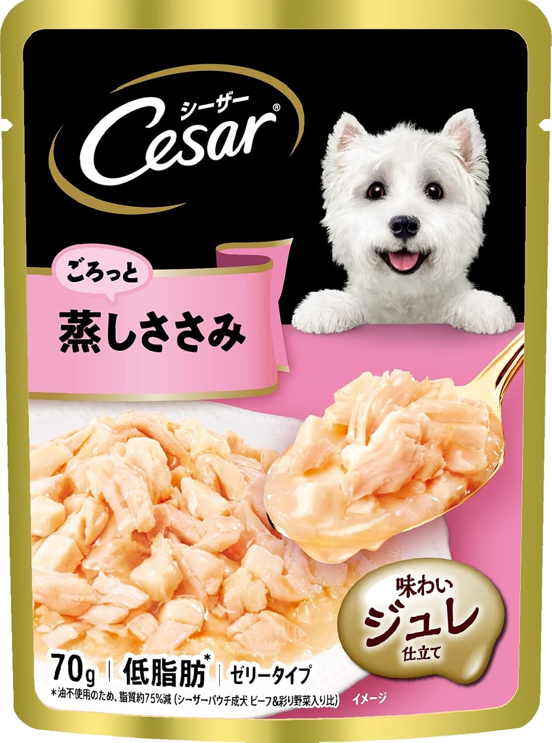 シーザー パウチ 成犬用 蒸しささみ 70g×16個 (まとめ買い) [ドッグフード・ウェット] ブランド シーザー 風味 3)蒸しささみ 対象年齢 アダルト 商品の形状 ジューシー 特別な原料 肉類(鶏肉、ささみ)、小麦、ミネラル類(Cl...