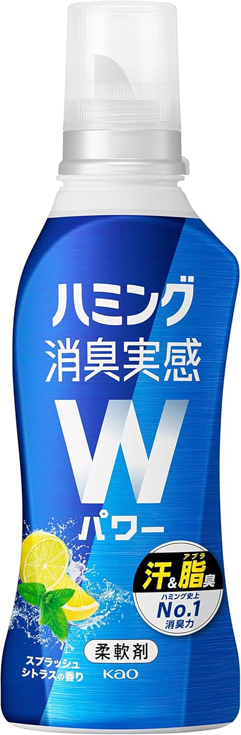 ハミング消臭実感Wパワー 柔軟剤 しつこい汗・脂臭まで、着用中ずーっと無限消臭 スプラッシュシトラスの香り 本体510ml JAN 4901301420787 B0D7W3K639VT ブランド ハミング 商品の形状 粉末 ユニット数 1 ...