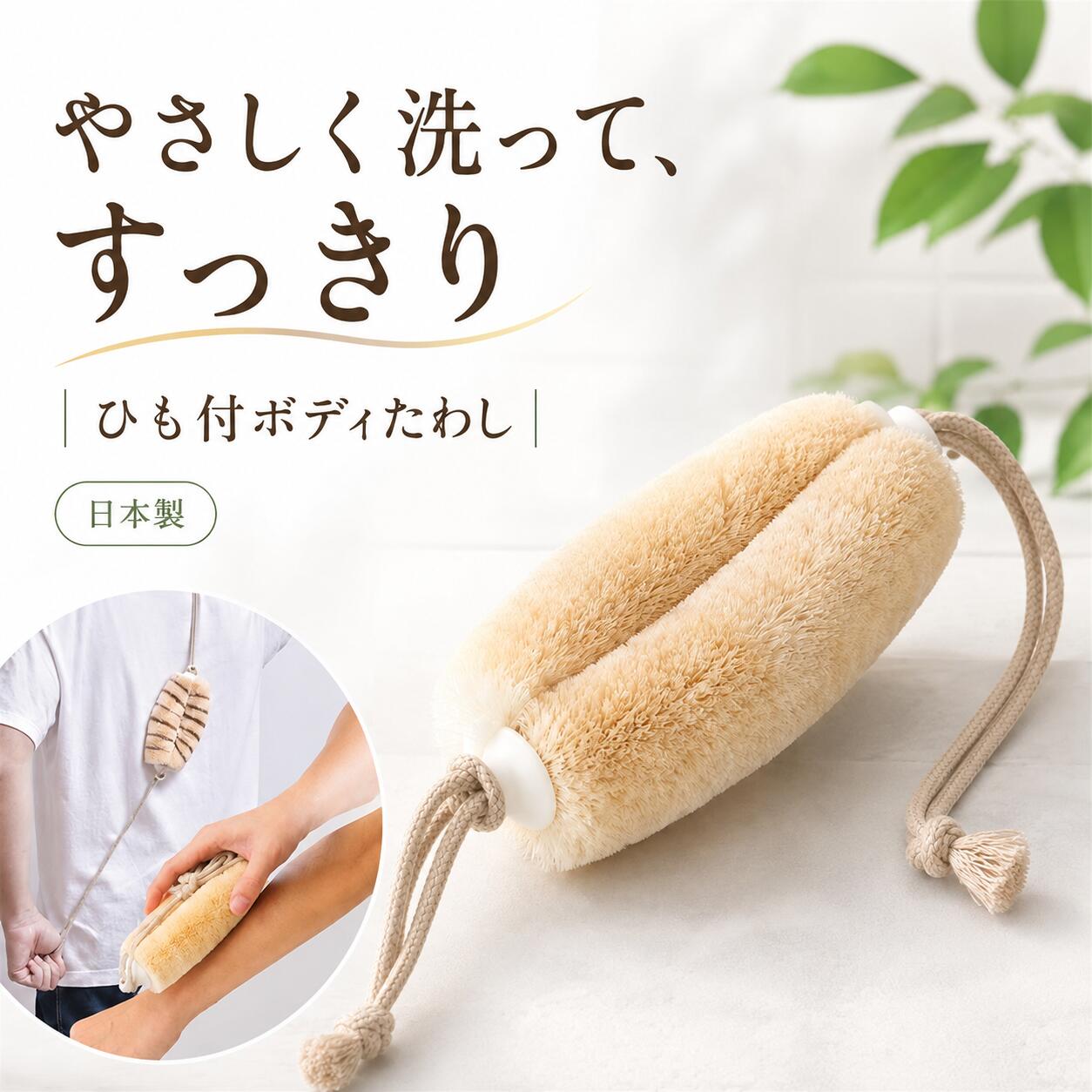 商品名: 亀の子束子西尾商店 ボディたわし サトオさん ひも付 4971871462449 バス用品-商品説明-亀の子束子西尾商店 ボディたわし サトオさん ひも付使ったあとのボディたわしを吊るして乾かせると、浴室でも扱いやすいですよね。サ...