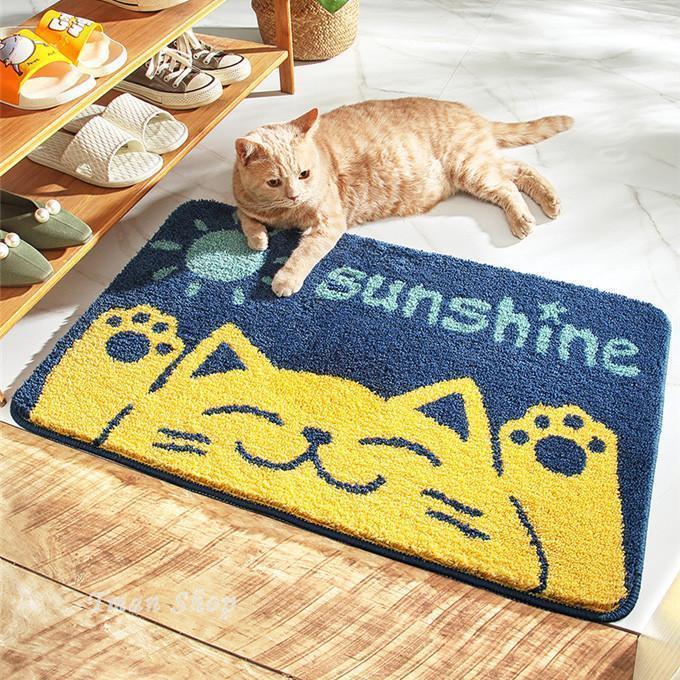 ★商品説明：カラー：猫柄 鯨柄 HOME材質：マイクロファイバー TRRサイズ：40*60CM中材直立わた、通気性が優れ、ふかふかの踏み心地と共に、抜群の速乾性を実現します。脱水後の乾きが非常に早いのでお手入れラクラク。バスマット、中敷カー...