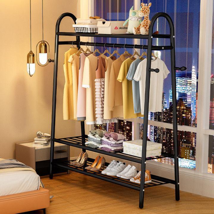 ハンガーラック コートハンガー 洋服掛け スリム おしゃれ スチール パイプハンガー メッシュ 棚付き シンプル 2WAY 大容量 収納ラック ワードローブ 多機能 オープンラック コートラック ハンガーポール 高耐荷重 収納 省スペース【...