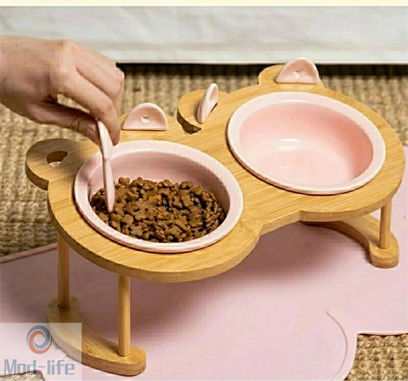 商品仕様 材質 竹、セラミックなど カラー ブルー，ピンク，イエロー，ホワイト サイズ 2つボウル：34×14×12.5cm 仕様 【多機能】小型犬、猫に最適なフードボウル・ヘルスウォーターボウルで、乾燥食物、ウェットフード、おやつや水など...