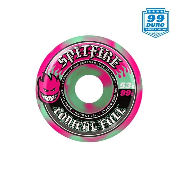 商品詳細 【SPITFIRE｜F4 CONICAL FULL 99DU PINK/TEAL SWIRL】 新開発されたFOURMULA FOURはより速く、よりスムース、よりグリップしやすく、パンクしにくいをコンセプトに作られたウィール。 ...