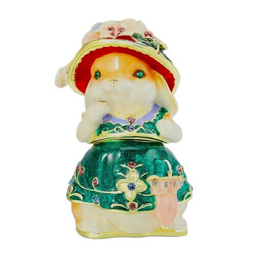 商品詳細 素材 合金製 クリスタルガラス サイズ 約6.7×4.0×3.9cm 色 商品説明 小さなピアスやネックレス、指輪などのアクセサリーや 小物を可愛く収納できる、うさぎの宝石箱。 うさぎ好きの方へのプレゼントにもおすすめです。 ボデ...