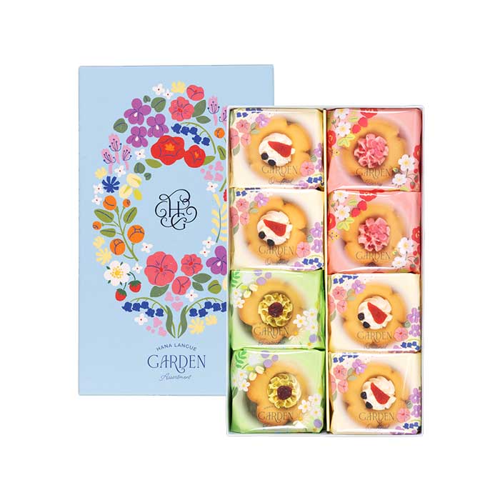 3種類の花ラングが揃ったアソートBOXになります。 見た目が可愛いだけでなく、味にもこだわり抜いた 様々な花ラングがお楽しみいただけます。 箱サイズ 幅290mm×高さ73mm×奥行173mm 内容量 16個（オリジナル8個、ベリー4個、ピ...