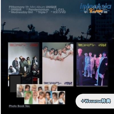 ★03月13日以後入荷★Weverse特典★3種セット★P1Harmony - 9th Mini Album [UNIQUE] (Photo Book Ver.) ピーワンハーモニー テオ ジウン ギホ ソウル インタク ジョンソプ P1e...