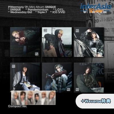 ★03月13日以後入荷★Weverse特典★ P1Harmony - 9th Mini Album [UNIQUE] (Compact Ver.) ピーワンハーモニー テオ ジウン ギホ ソウル インタク ジョンソプ P1ece FNCエン...