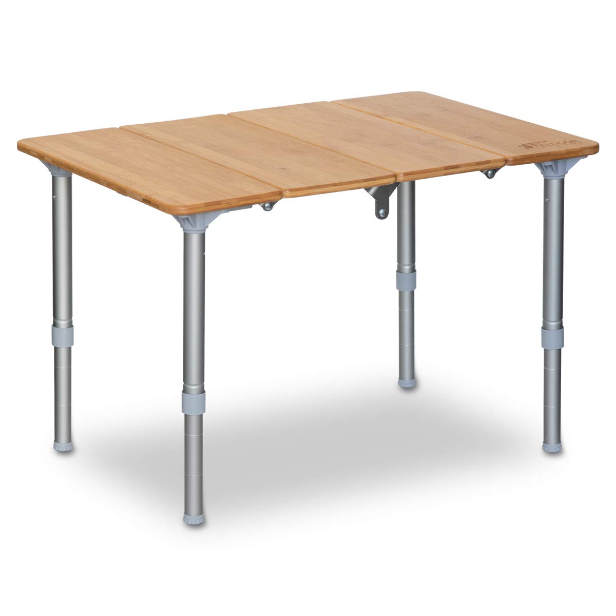 【無段階高さ調節/コンパクトな四つ折り構造】 27～40cm内を無段階に高さ調節ができ、四つ折り構造でコンパクトなテーブルが登場。天板は繊維が強く丈夫なバンブーを採用。利便性とデザイン性を兼ね備えたアイテムです。【四つ折り構造採用のテーブル...