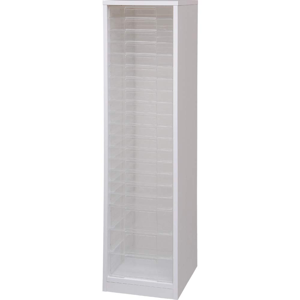 商品サイズ(cm) :幅約28.9×奥行約35×高さ約110【耐荷重】浅型引き出し:約1.5kg/深型引き出し:約3kg/全体:約25kg【主要材質】本体:プリント化粧紙パーティクルボード<br>引き出し:スチロール樹脂<...