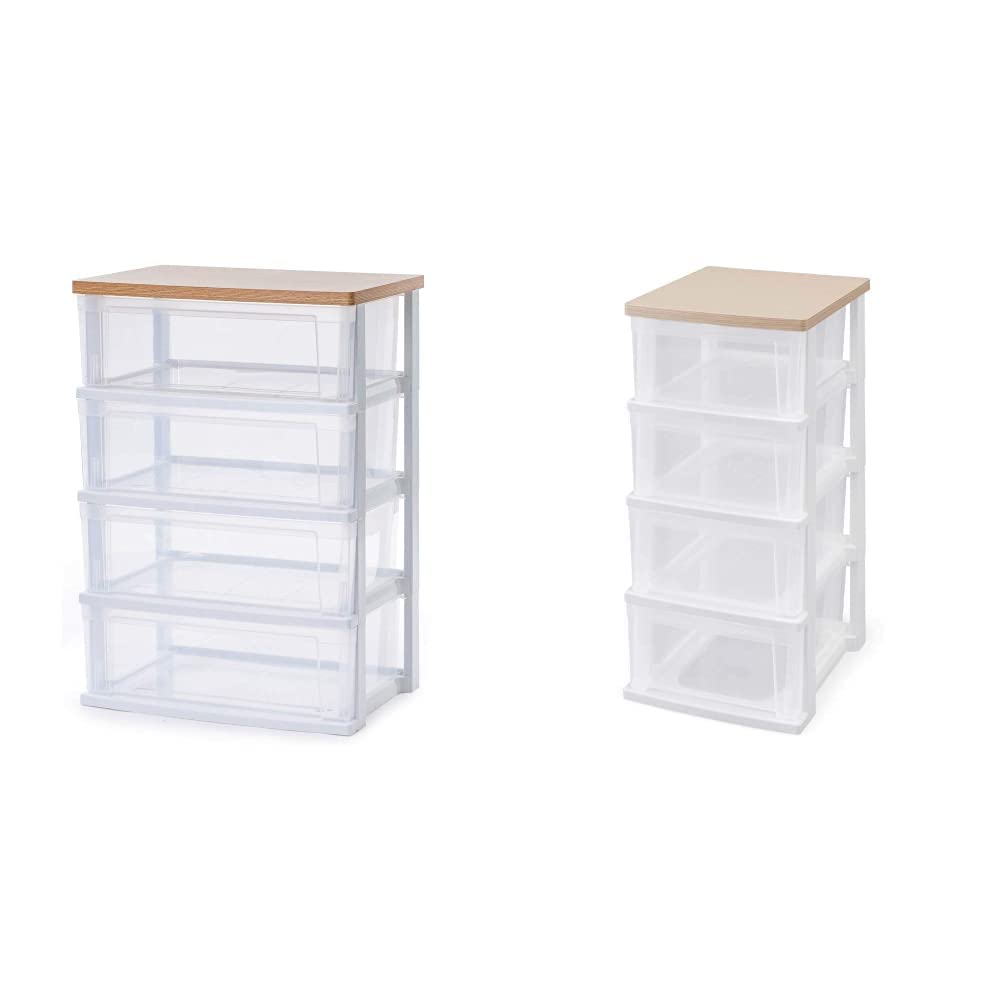 商品(左): サイズ:54.5×39.1×78cm(約)商品(左): 重量:約6.68kg商品(左): 耐荷重:天板10kg、引き出し1段当たり約4kg商品(左): 美しい木目調の天板商品(右): 商品サイズ(cm)/外寸:幅約32.5×奥...