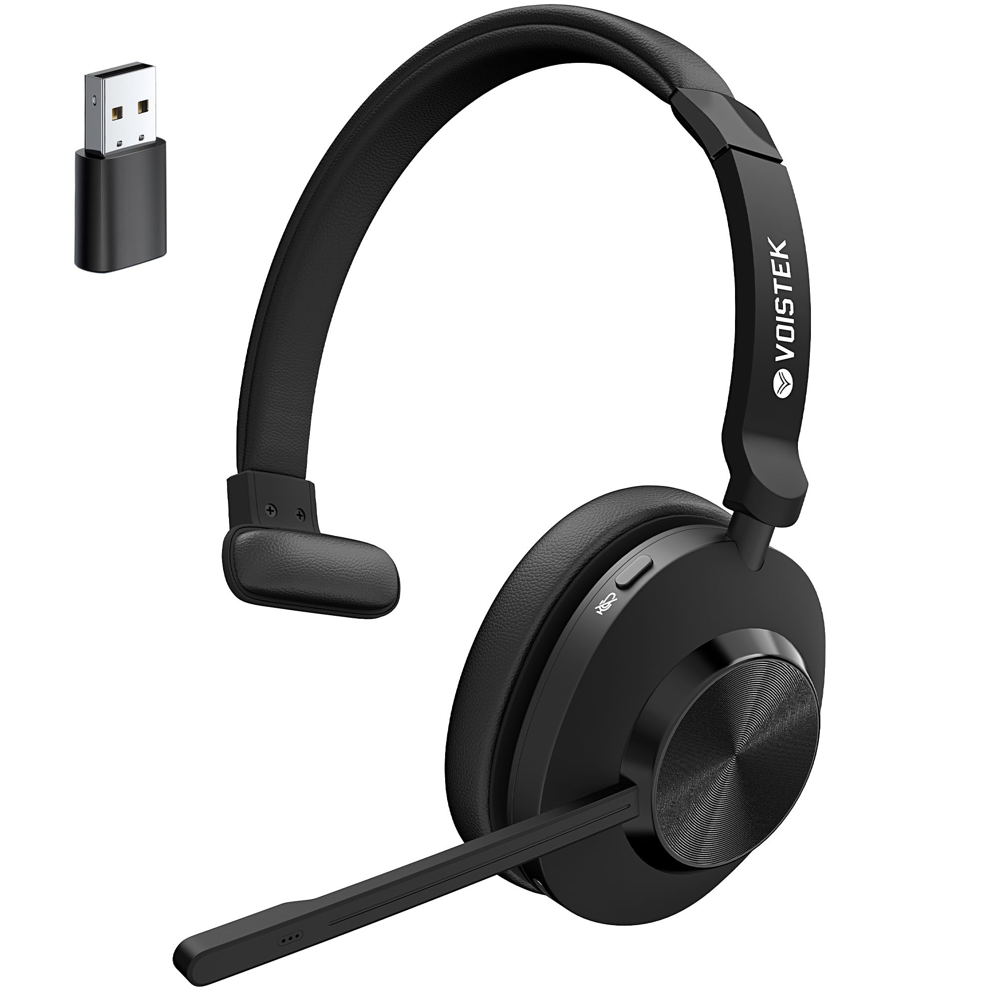 ・【2.4G ドングル & Bluetooth デュアル接続方法】 Voistek ワイヤレスヘッドセットは最新 Bluetooth 5.3 技術搭載で、広い接続範囲と省電力性を実現。障害物少ない環境で最大 15m 安定接続し、遅延大幅低減...
