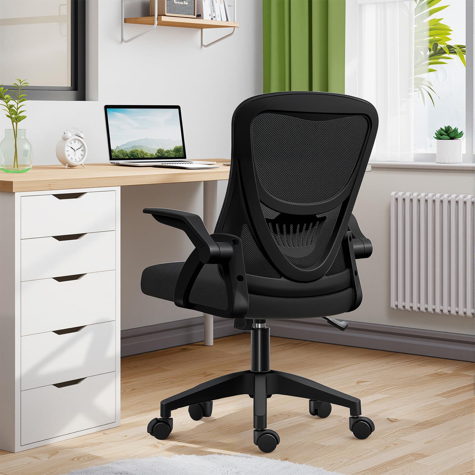 【人間工学設計·ランバーサポート付き】このおしゃれな椅子は人間工学に基づいて設計されている。ランバーサポートを装備しています。背骨を保護します。座りっぱなしの腰に強い負担をかけず、安心して作業や勉強できます。それに、一人でも簡単に組み立てる...