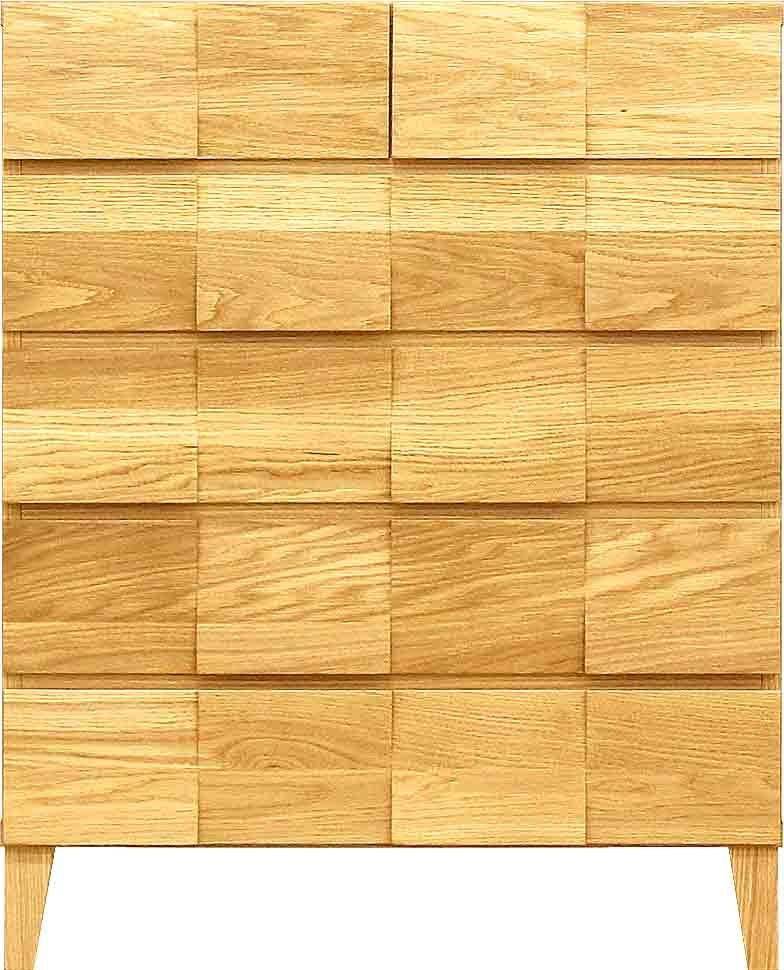 ■リビングチェスト la mer - ラ メール - 【782-5-wo】 幅782mm-引出し5段 ホワイトオーク ※ 詳細画像はサイズ、カラー違いも使用しています。 トップ画像と図面の仕様となりますのでご注意ください。 前板のモチーフが...