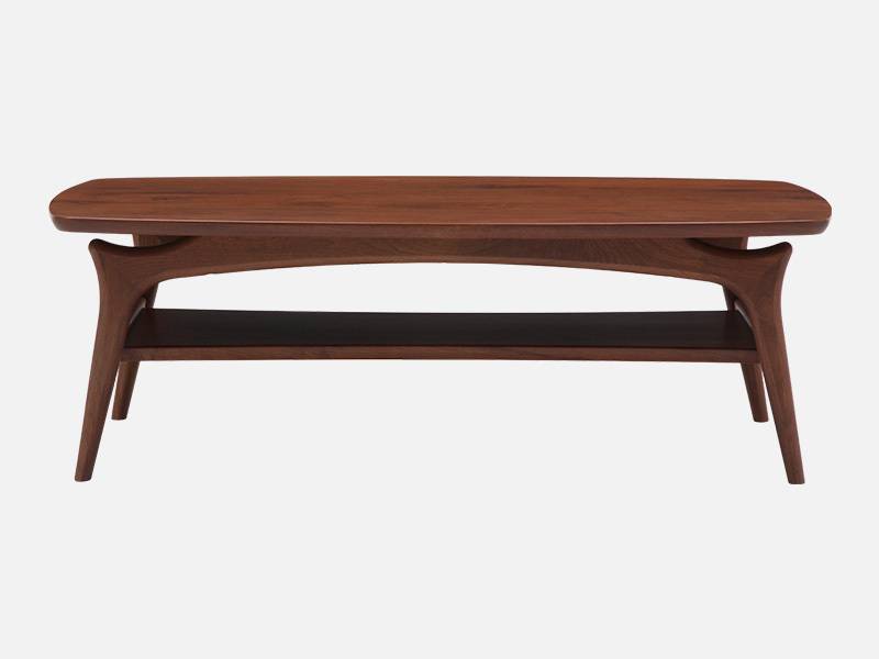 リビングテーブルT04590 MW1200・D600・H400木部:ウォールナット組み合わさる木の枝のようなシルエット。機械的に見えて自然から生まれ、人の手によって形を成す「Aura」シリーズ。ソファやボード類と合わせてお使いください。FU...