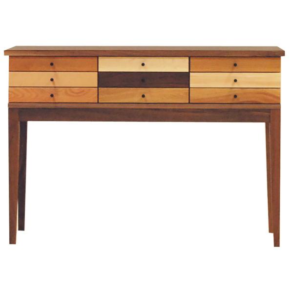 CLA-030 120コンソールテーブル すっきりしたフォルムと上質な素材で、何気ない空間を華やかに変えてしまう存在感。 9素材の前板の組み合わせが軽快なアクセントを醸し出す人気のコンソールテーブルです。 ■サイズ W1200×D326×H...