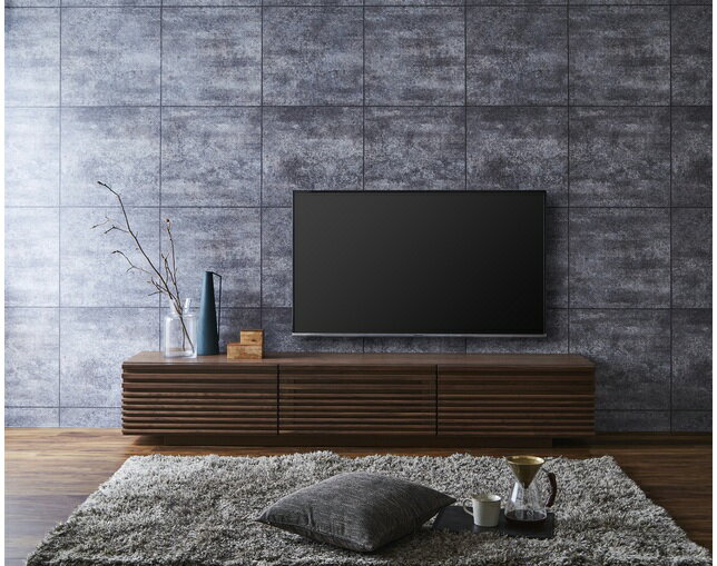 ■Mono -モノ- Mono-351 200TVボード　ウォールナット ※ 商品画像には別サイズ・別仕様も使用されていることがあります 無垢ルーバーを活かしたベーシックなローボード 前板には専用に設計された無垢のルーバーをもちいています。...