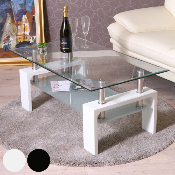 サイズ約 幅100×奥行60×高さ45（cm）天板強化ガラス厚：8mm中板強化ガラス厚：5mm重量約 20kg内容量1台材質強化ガラス（天板8mm厚、棚板5mm厚）、プリント紙化粧繊維板、スチール種類ホワイト、ブラック生産国中国製組立状態お...