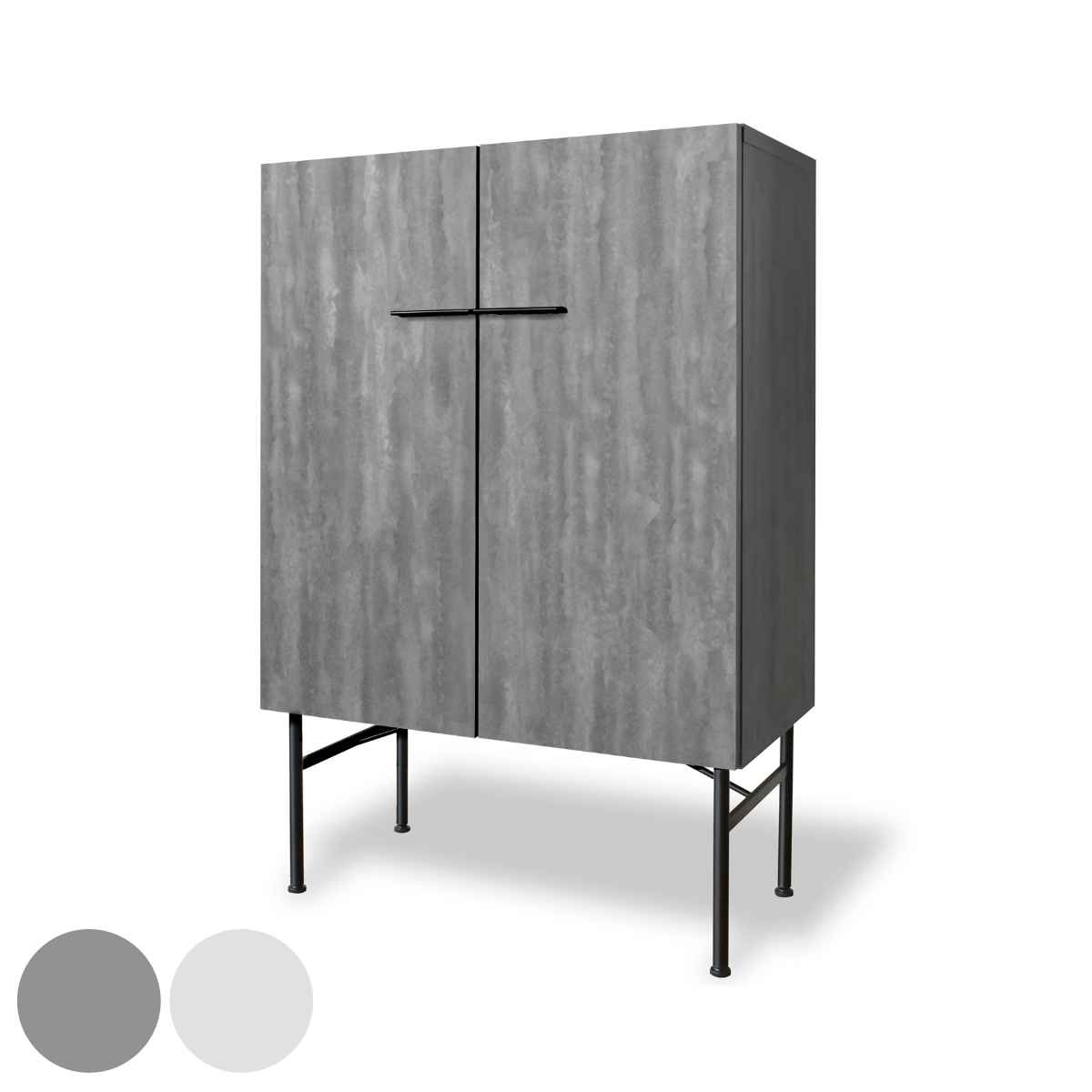 サイズ約 幅80×奥行42.1×高さ120（cm）重量約 30kg内容量1台付属品：脚部、脚部用ネジ、引手、引手用ネジ、棚ダボ、可動棚板1枚材質天板・側板外装・扉：オレフィン化粧繊維板脚部：スチール種類ダークグレー、ライトグレー生産国日本製...