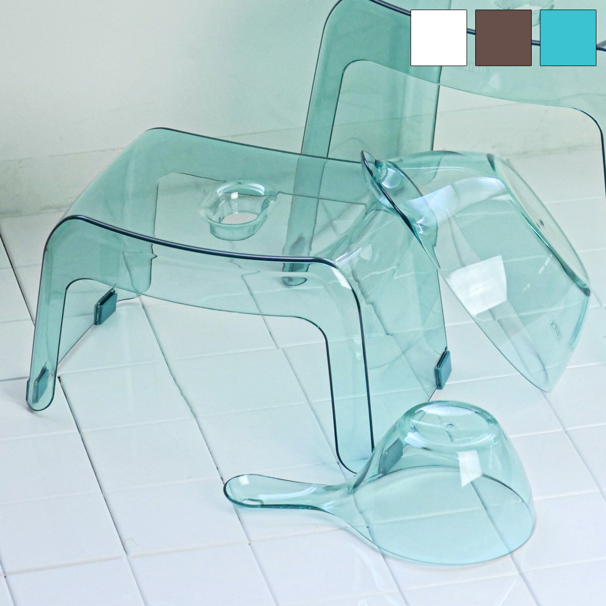 サイズ【風呂椅子】約 幅33×奥行22×高さ20（cm）【湯桶】約 幅25×奥行29.5×高さ9.5（cm）【手桶】約 幅15.5×奥行26.5×高さ10（cm）重量【風呂椅子】約 900g【湯桶】約 330g【手桶】約 190g容量【湯桶...