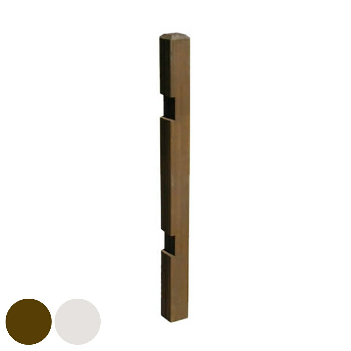 サイズ約 幅7.4×奥行7.4×高さ95（cm）重量約 1kg内容量10本セット材質天然木杉材（ステイン塗装）種類ダークブラウン、ホワイト生産国中国製区分返品・キャンセル区分（不可）●木製フェンスの連結専用ポールです。●高さ95cmロータイ...