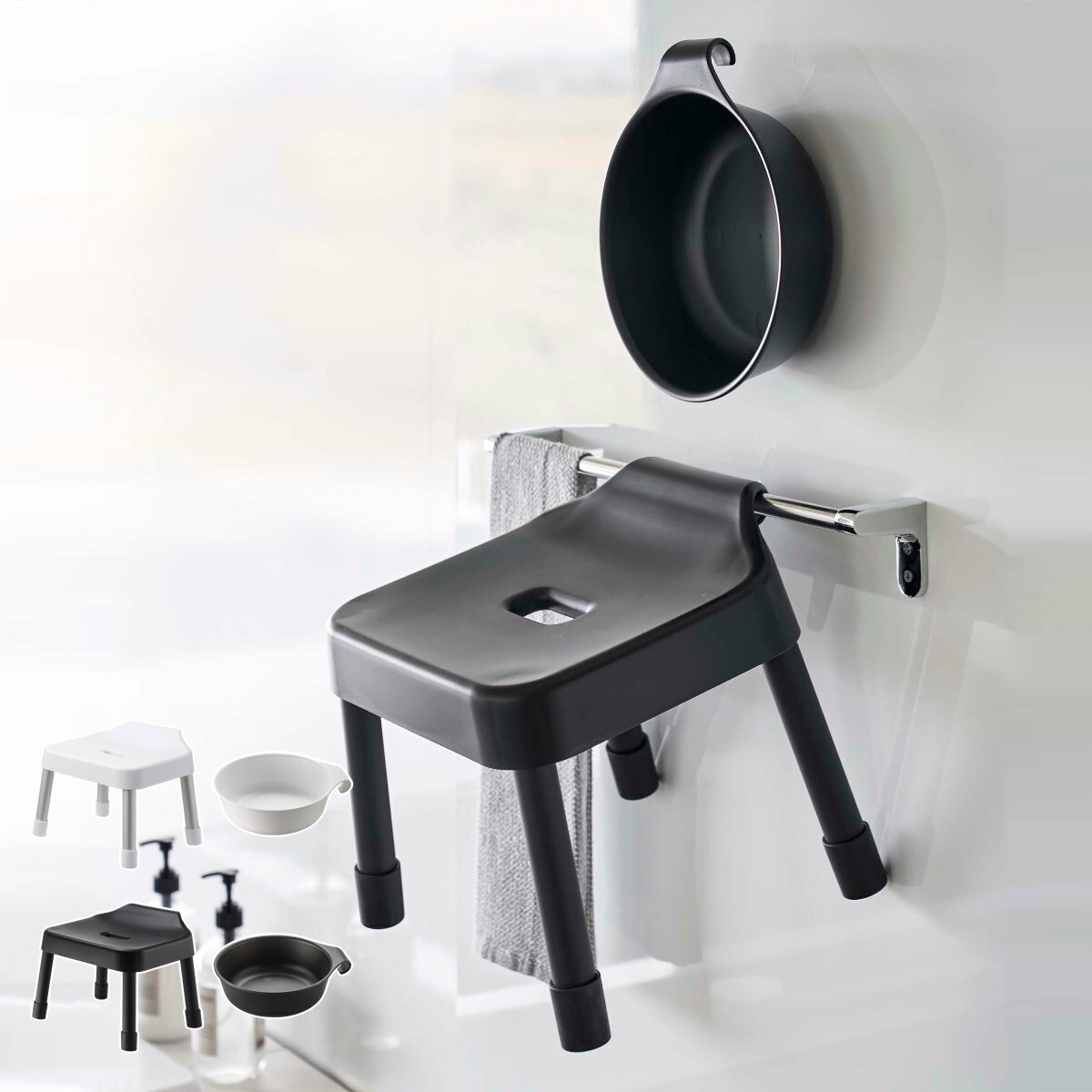 サイズ【風呂イス】約 幅32×奥行31×高さ29（cm）座高：約25cm【湯おけ】約 幅27.5×奥行24×高さ8（cm）容量【湯おけ】約 2.3L内容量【セット内容】引っ掛け風呂イス SH25×1マグネット＆引っ掛け湯おけ×1材質【風呂イ...
