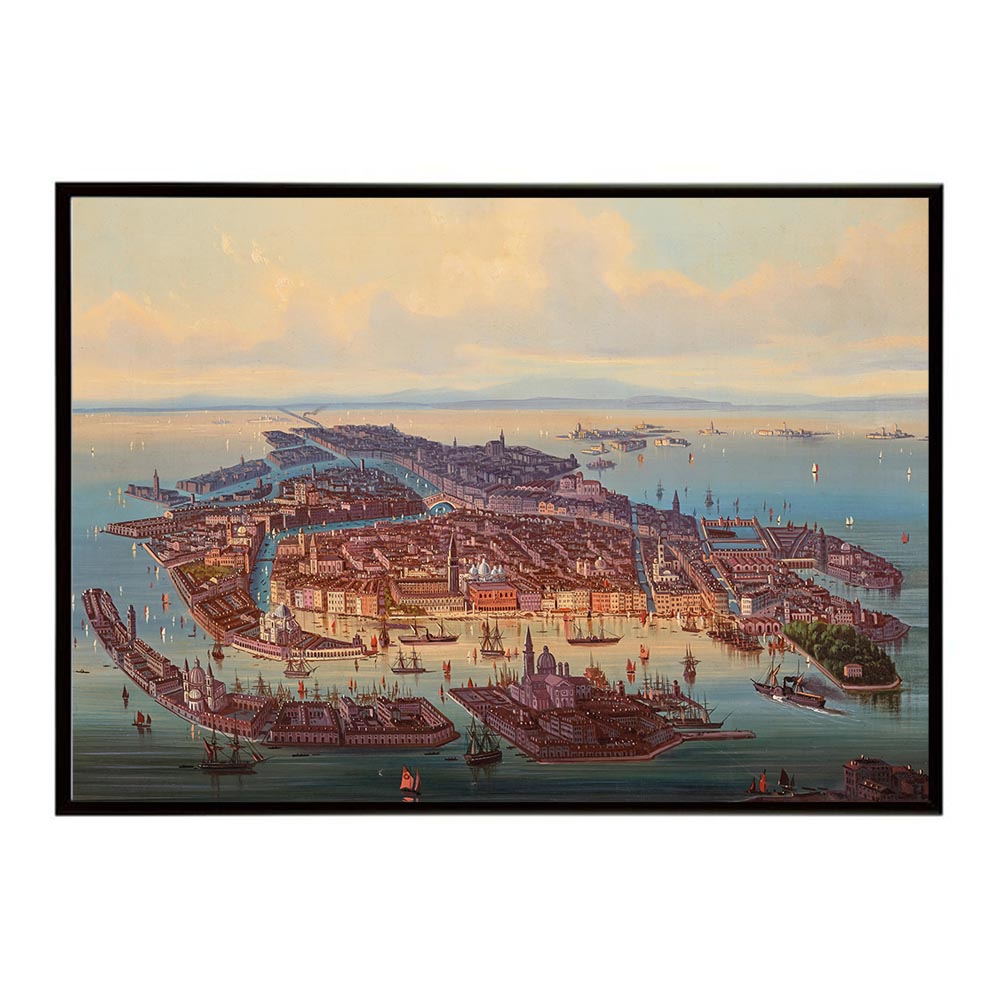 【作品名】A Panoramic View Of Venice 【このポスターについて】ヴェネツィアのパノラマ風景を描いた作品です。水の都の壮大な眺めが広がり、歴史と美しさが感じられます。詳細は不明ですが、魅力的な風景が描かれています。【E...