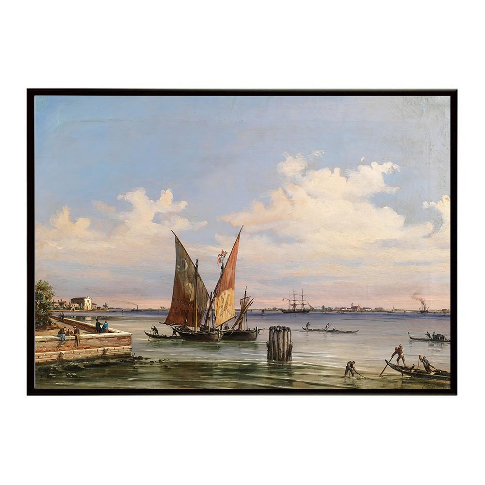 【作品名】A Panoramic View of the Lagoon with Sant´Elena Island and the Lido in the Backround 【このポスターについて】サント・エレナ島とリドを背景にしたラグ...